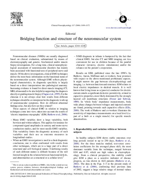 Bridging Function And Structure Of The Neuromuscular System