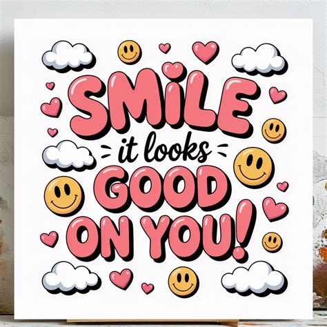 Smile It Looks Good On You Canvas Or Poster Uplifting Wall Decor