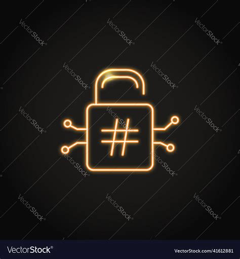 Neon Cryptographic Hash Function Icon Royalty Free Vector