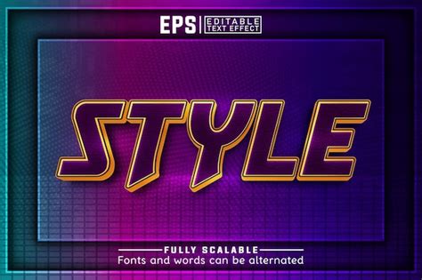 Premium Vector Style 3d Editable Text Effect