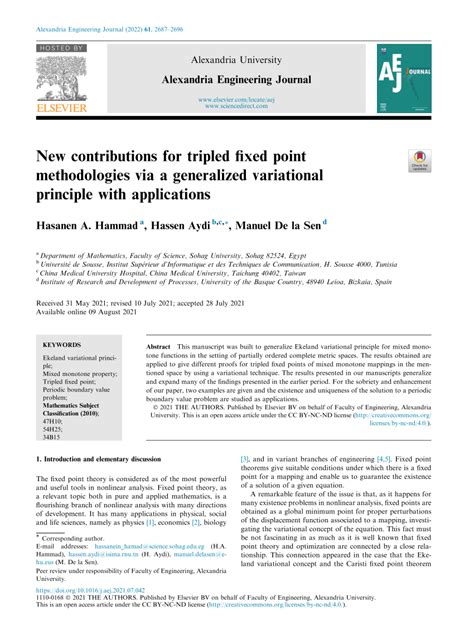 PDF New Contributions For Tripled Fixed Point Methodologies Via A