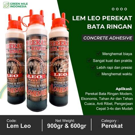 Jual Bata Ringan Perekat Lem Mortar Lem Bata Ringan Lem Leo 600gr Kota Surabaya Green