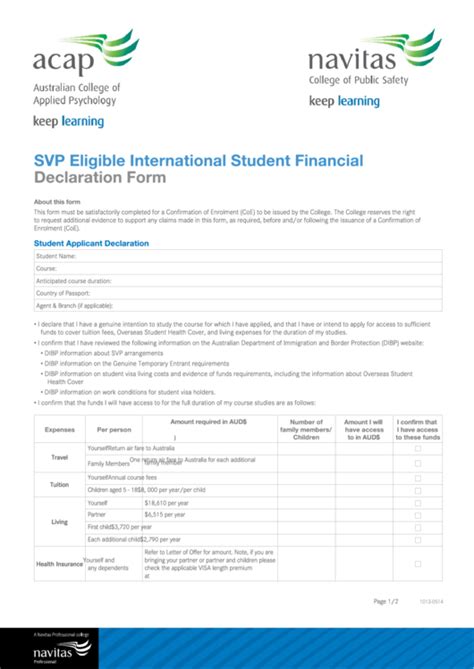 Fillable Financial Declaration Form Printable Forms Free Online