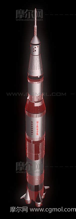 土星5号运载火箭 美 3D模型 OBJ格式 飞行器模型下载 摩尔网CGMOL