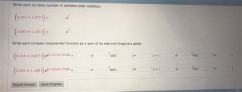 Solved Write Each Complex Number In Complex Polar Notation