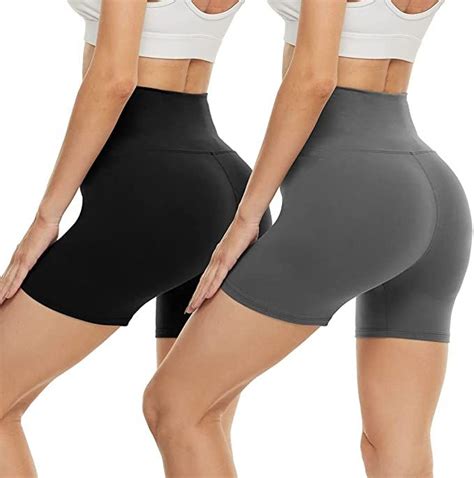 Campsnail 2 Pack Biker Shorts For Women High Waist 5 Buttery Soft Stretch Spandex Shorts For