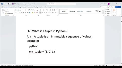 07 Python Interview Questions Coding Python Tuple Programming Interview