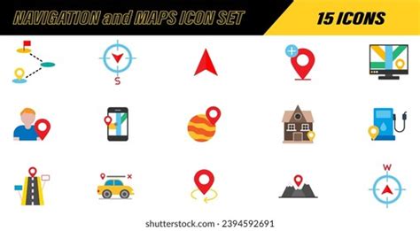 Navigation Maps Icon Set Location Map Stock Vector Royalty Free Shutterstock