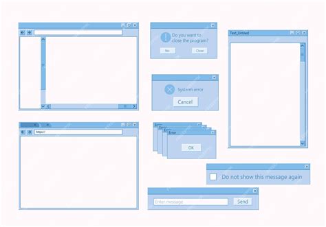 premium vector old user interface old computer music and video player ui text editor and