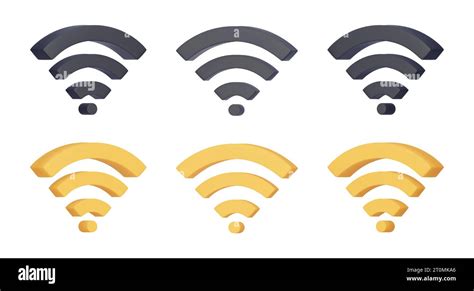 Set Of 3d Vector Wi Fi Sign Realistic Wireless Network Connection And Network Symbol 3d