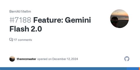 feature gemini flash 2 0 · issue 7188 · berriai litellm · github