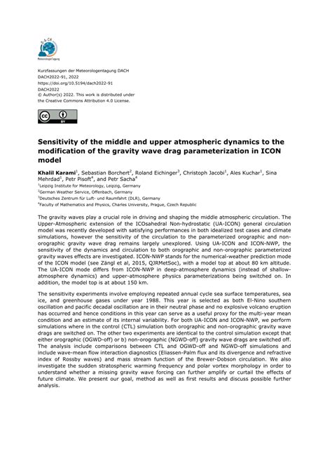 Pdf Sensitivity Of The Middle And Upper Atmospheric Dynamics To The