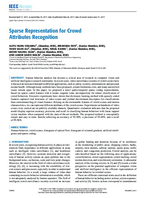 Pdf Sparse Representation For Crowd Attributes Recognition