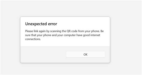 Unexpected Error Microsoft 11 Whatsapp App When Connecting From Iphone
