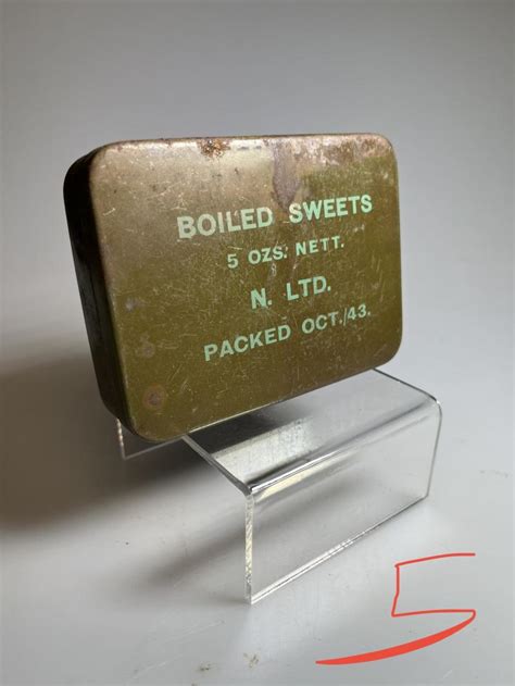 Ack Ack Militaria Ww2 British Issue ‘boiled Sweets Ration Tin 5