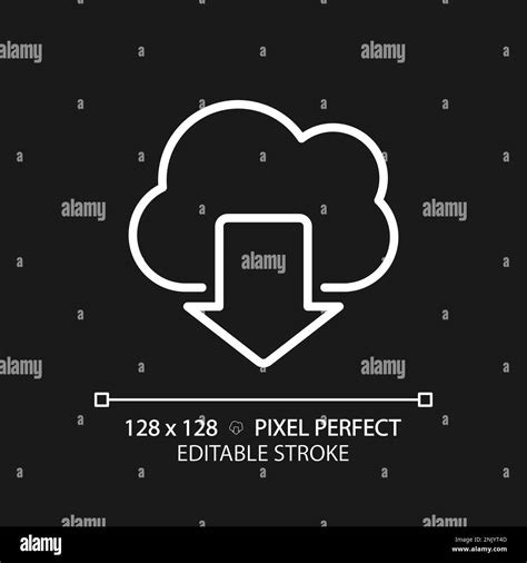 Download Data From Cloud Storage Pixel Perfect White Linear Icon For