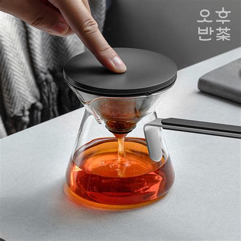 오후반차 모던 원터치 티메이커 표일배 차우리기 티포트 내열 유리 티팟 200ml 위시버킷