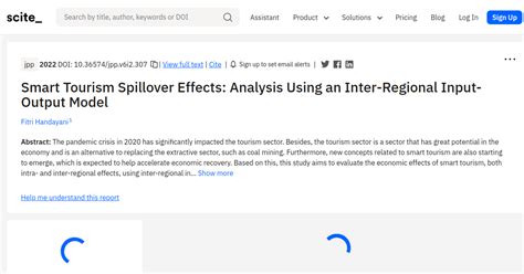Citation Report Smart Tourism Spillover Effects Analysis Using An
