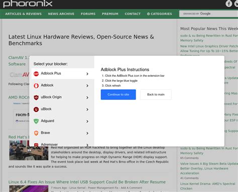 Dear Phoronix Adblocking Is Not The Enemy And Its A Matter Of Security