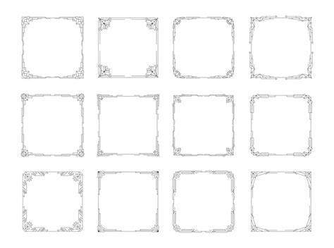 얇은 선 기하학적 프레임 선형 프레임 무료 벡터
