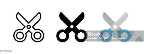 귀여운 가위 아이콘 세트입니다 잘라내기 기호 만화 스타일 종이 가위 벡터 일러스트 레이 션 학교 가위 표지판 미용사 픽토그램 컬러 아기 가위 아이콘입니다 0명에 대한 스톡