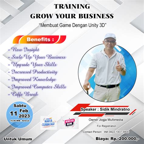 Training Grow Your Business Membuat Game Dengan Unity 3d” Jogja Multimedia