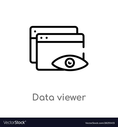 Outline Data Viewer Icon Isolated Black Simple Vector Image