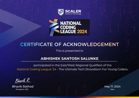 abhishek salunke on linkedin hey everyone i participated in the national coding league by scaler…