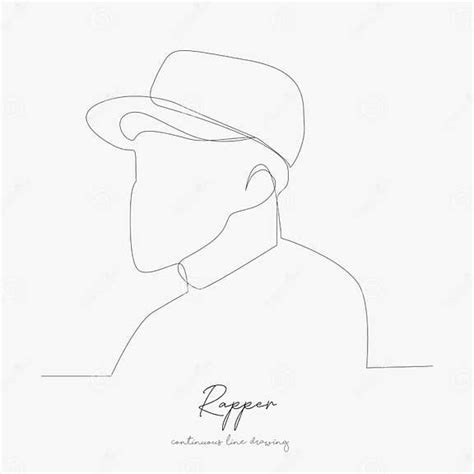 Continuous Line Drawing Rapper Simple Vector Illustration Rapper