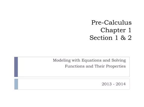 Ppt Pre Calculus Chapter 1 Section 1 And 2 Powerpoint Presentation Id