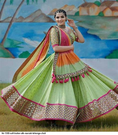 Hk 1300 Soft Butter Silk Navratri Lehenga Choli