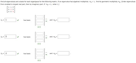 Solved Find All Eigenvalues And A Basis For Each Eigenspace Chegg