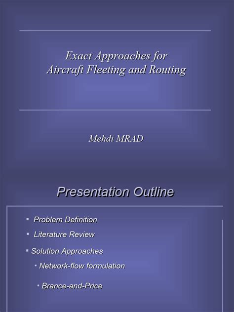 Prsentation Aircraft Routing Pdf Airlines Algorithms Prsentation Aircraft Routing Pdf Airlines Algorithms