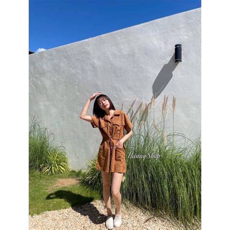 พร้อมส่ง Camping ชุดแคมป์ปิ้งผู้หญิง ชุดจั๊มสูทกางเกงขาสั้น ชุดแค้มปิ้ง ชุดเดินป่า ชุดเซทกางเกง