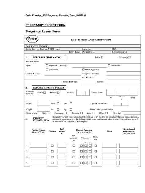 03 Erivedge Hcp Pregnancy Reporting Form 18082016doc Fill And Sign