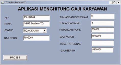 membuat aplikasi hitung gaji karyawan pemrograman