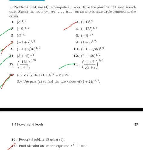 Solved In Problems 1 14 Use 4 To Compute All Roots Give Chegg Com