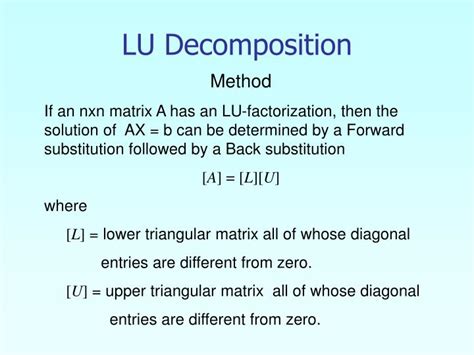 Ppt Lu Decomposition Powerpoint Presentation Free Download Id5877366