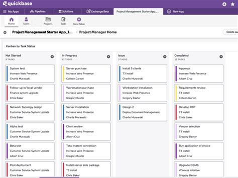 Project Management Starter App Quickbase