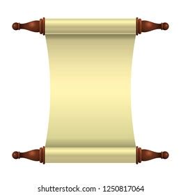Empty Scroll Opened Scroll Unrolled Vertically Stock Vector Royalty