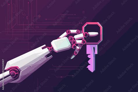 Secure Password Reset Landing Page Design Featuring Robotic Hand Holding Oversized Key