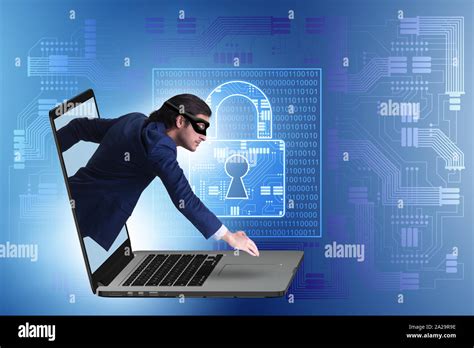 The Hacker Man Trying To Steal Personal Data Stock Photo Alamy