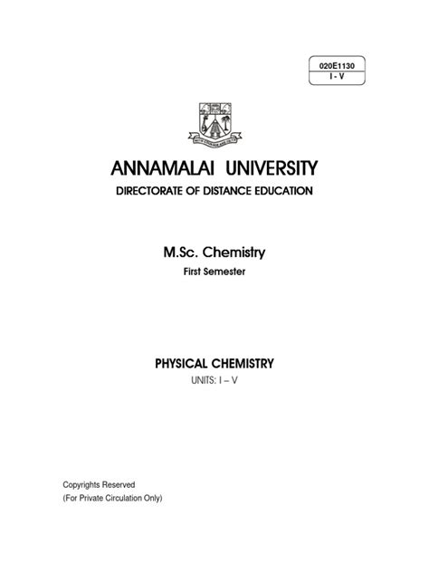 Msc Chemistry Physical Chemistry Syllabus Pdf Gibbs Free Energy