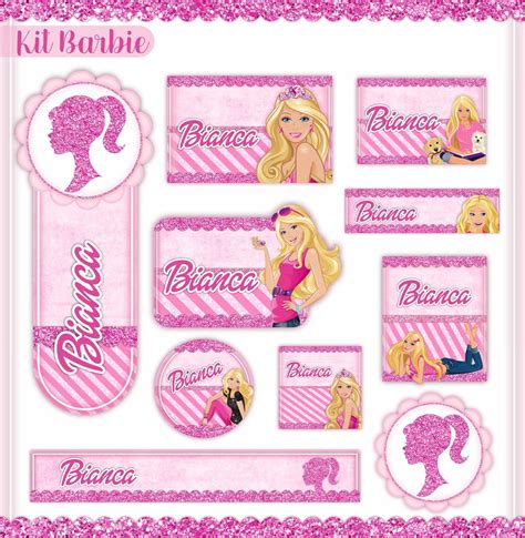 40 Etiquetas Escolares Barbie Em Vinil Elo7 Produtos Especiais