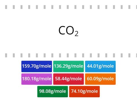 Match Each Compound With Its Molar Mass Find The Match