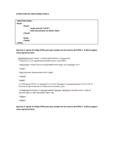 ejercicios html 5 pdf