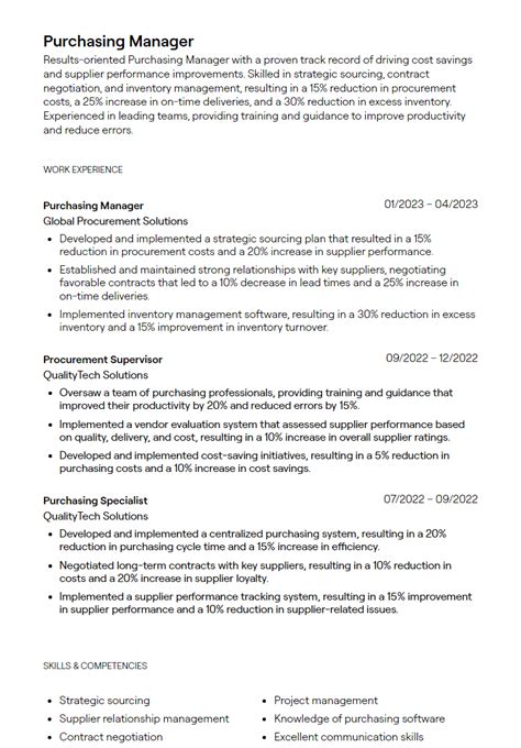 3 Purchasing Manager Resume Examples [with Guidance]