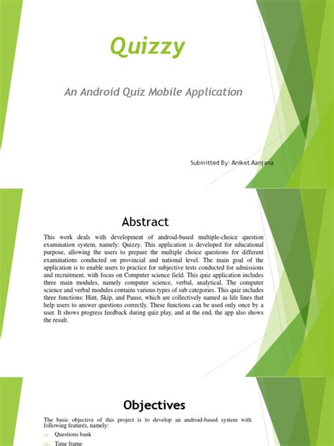 Quizzy An Android Quiz Mobile Application Pdf Mobile App Android Operating System