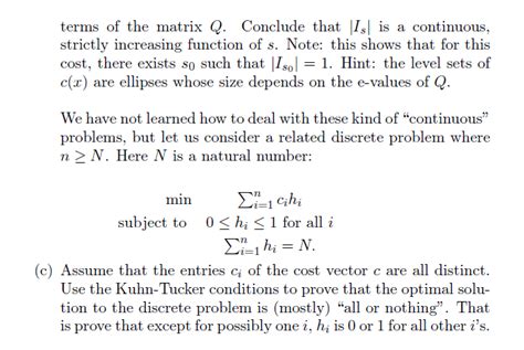 Consider The Following Continuous Optimization