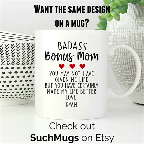 Personalized Bonus Mom Card Bonus Mom Birthday Card Step Mom Etsy